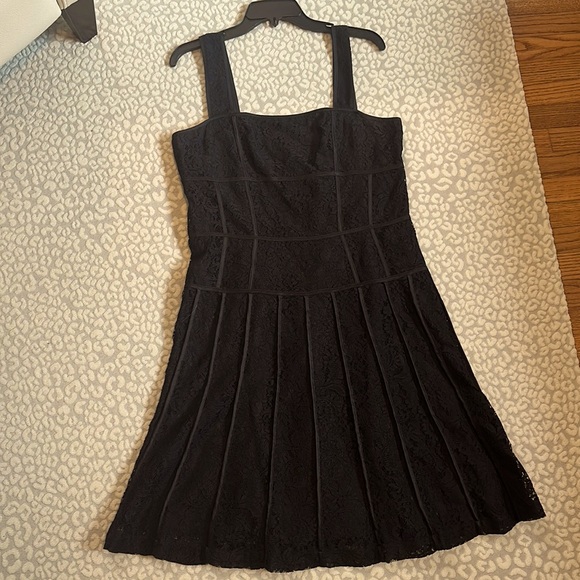 Ann Taylor | Dresses | Lbd Cocktail Pretty Black Silk Dress With Lace ...